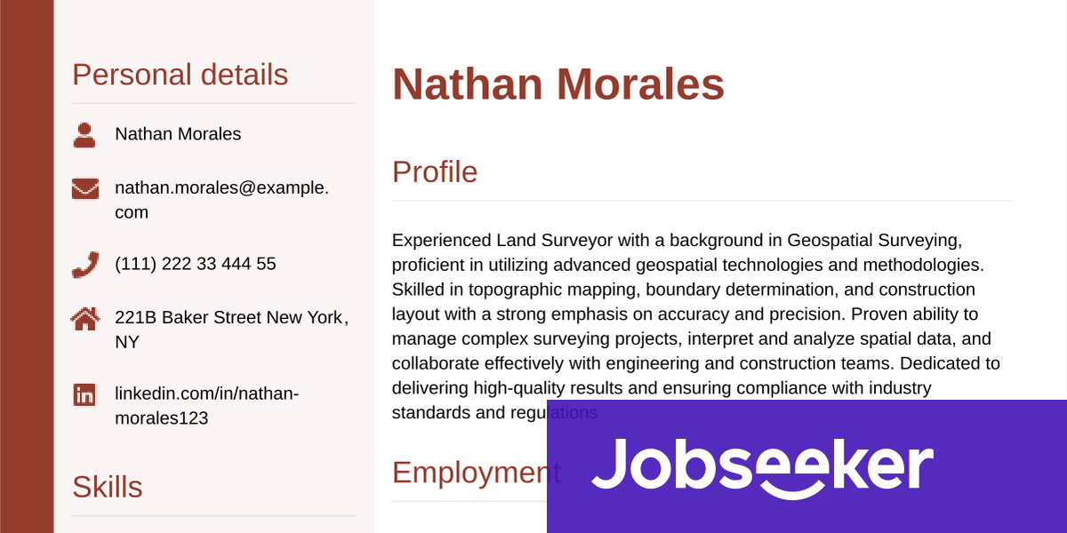 Land Surveyor Resume Writing Guide & Tips | Jobseeker