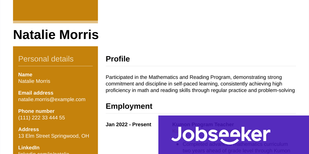 Kumon Resume Writing Guide & Tips | Jobseeker