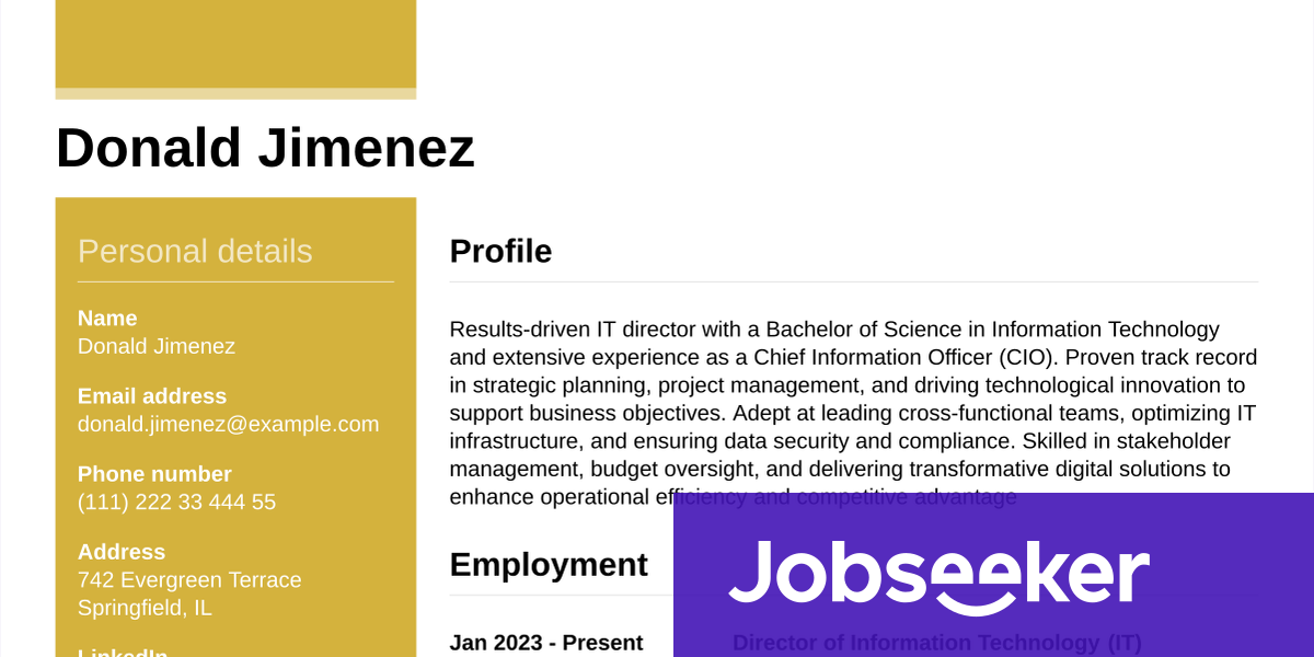 IT Director Resume Writing Guide & Tips | Jobseeker