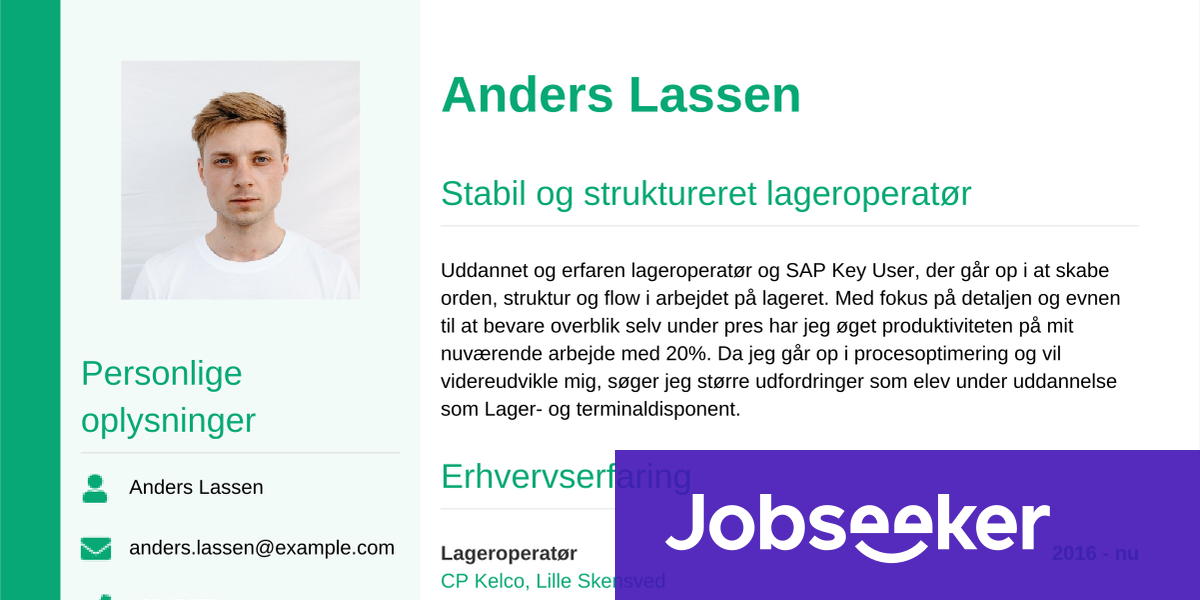 CV-eksempel lagermedarbejdere | Jobseeker