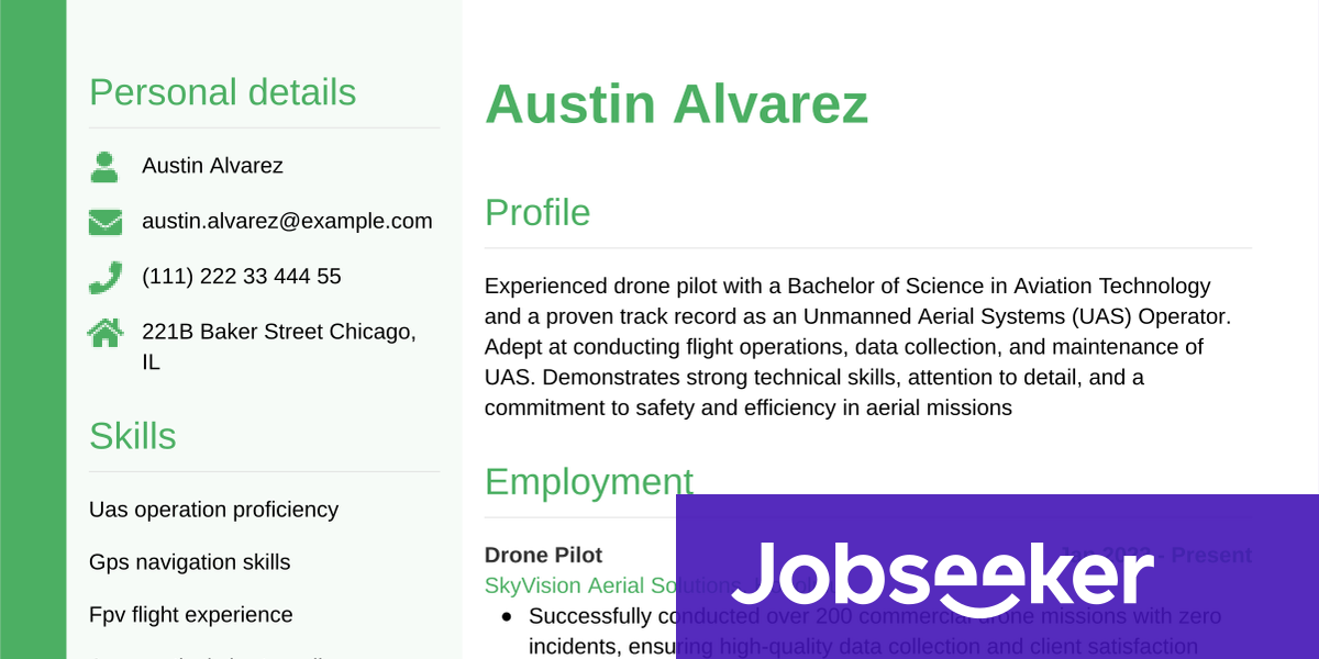 Drone Pilot Resume Example & Writing Guide | Jobseeker