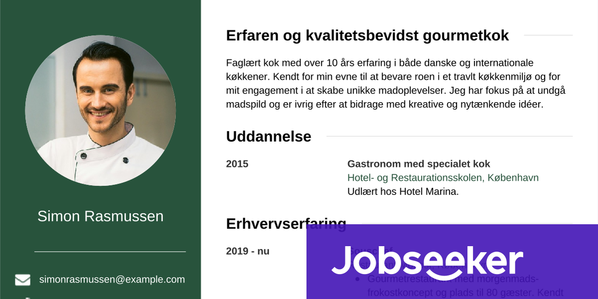 CV-eksempel Kok | Jobseeker