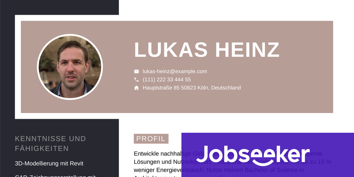 Lebenslauf als Architekt Muster | Jobseeker