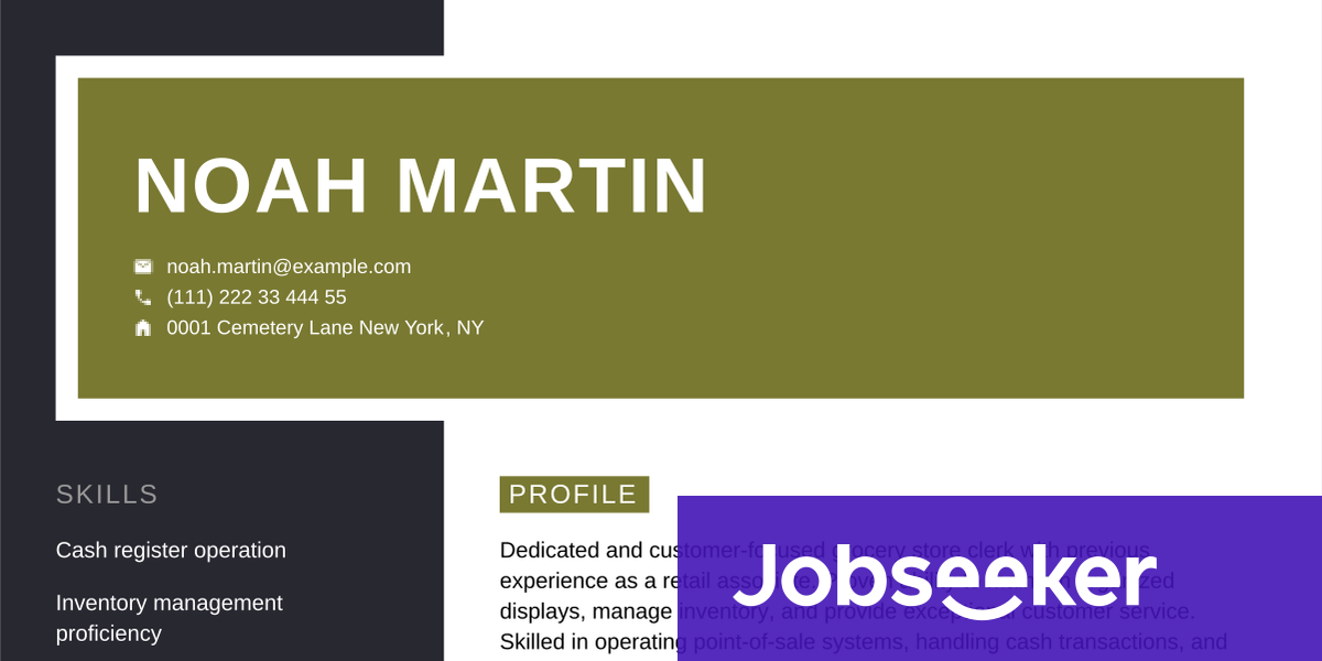Grocery Store Resume Example & Writing Guide | Jobseeker