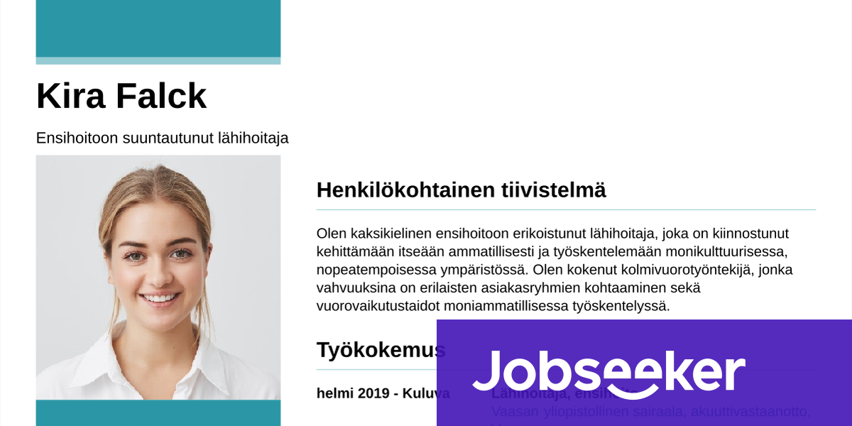 Esimerkki-CV: Lähihoitaja | Jobseeker