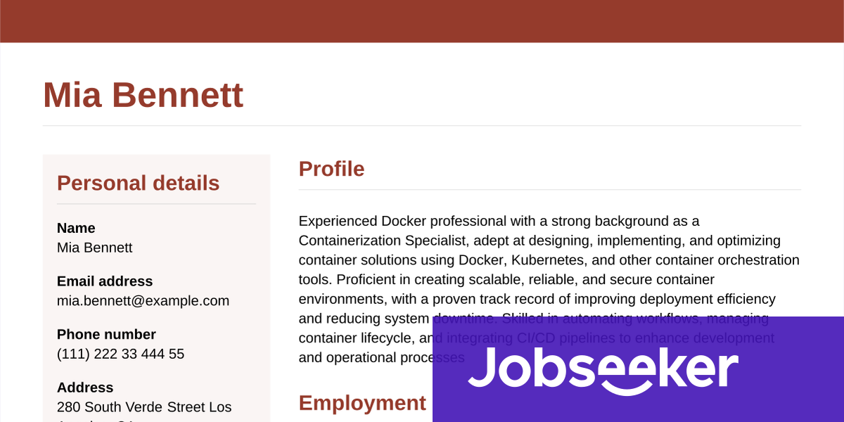 Docker Resume Writing Guide & Tips | Jobseeker
