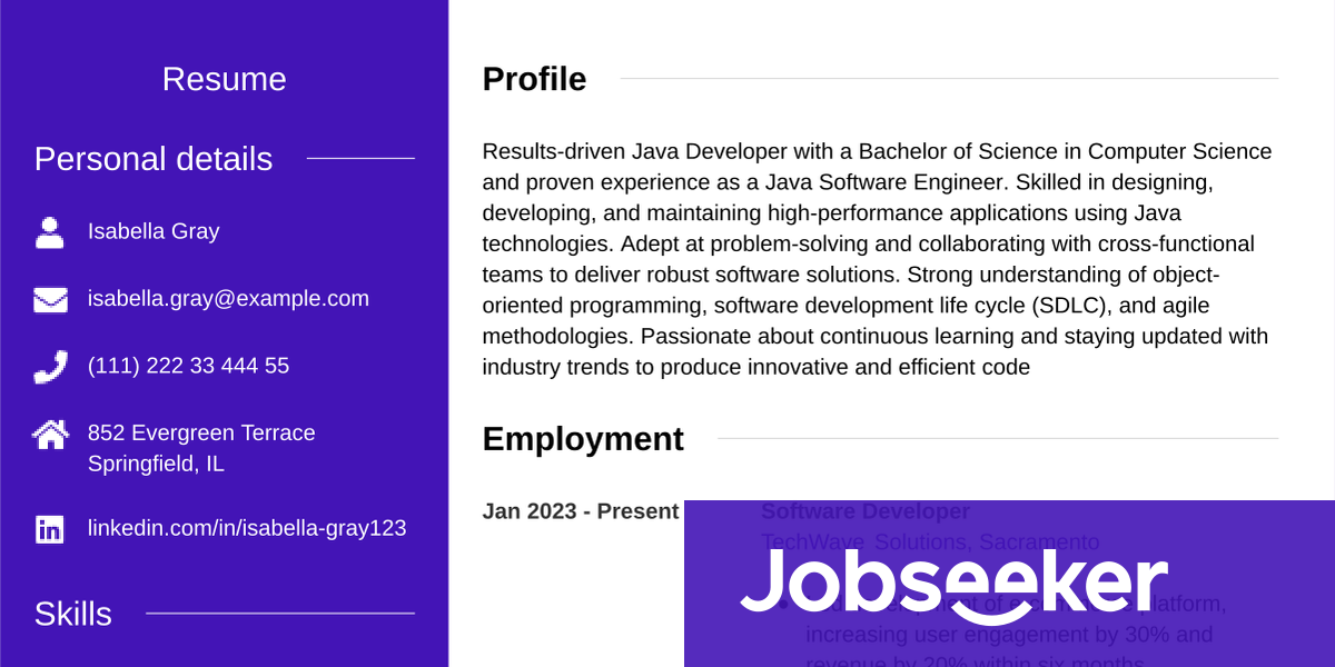 Java Developer Resume Writing Guide & Tips | Jobseeker