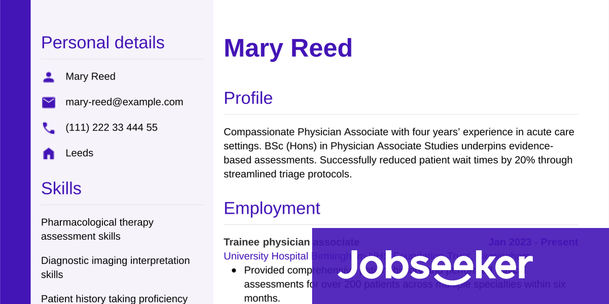 Physician Associate CV Writing Guide & Tips | Jobseeker