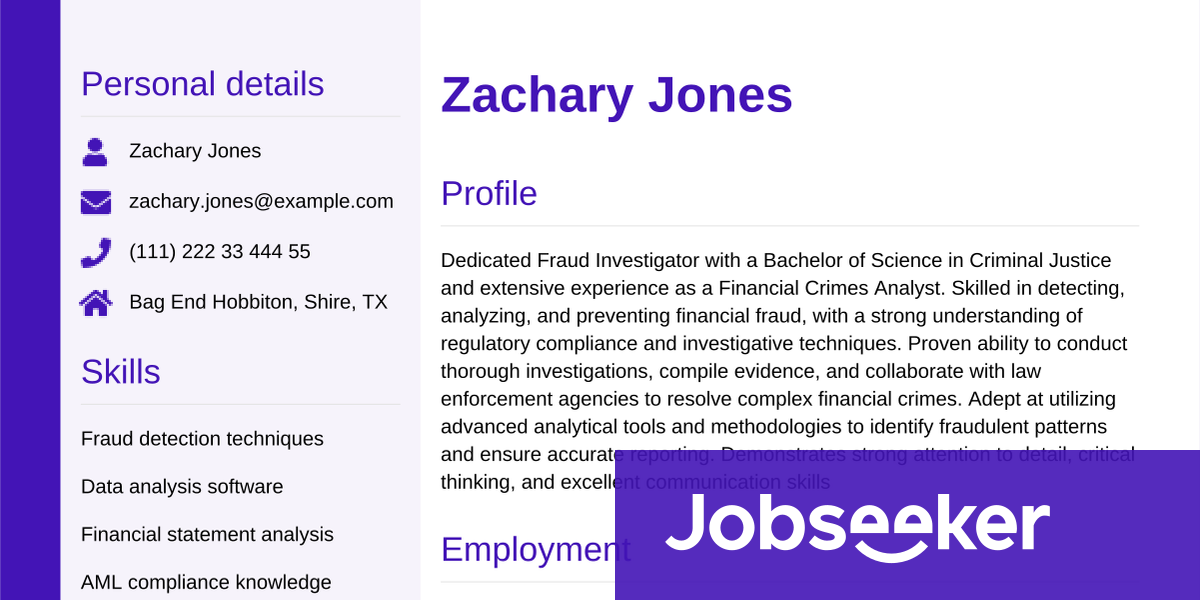 Fraud Investigator Resume Writing Guide & Tips | Jobseeker