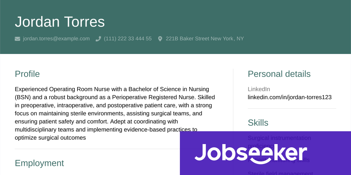 Operating Room Nurse Resume Writing Guide & Tips | Jobseeker