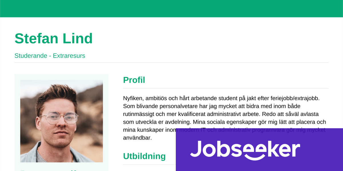CV exempel student | Jobseeker