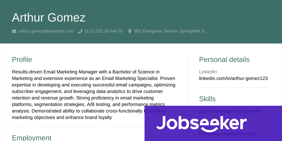Email Marketing Manager Resume Writing Guide & Tips | Jobseeker
