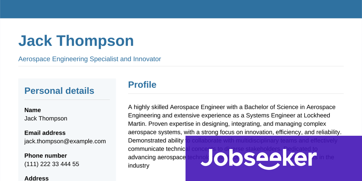 Lockheed Martin Resume Example | Jobseeker