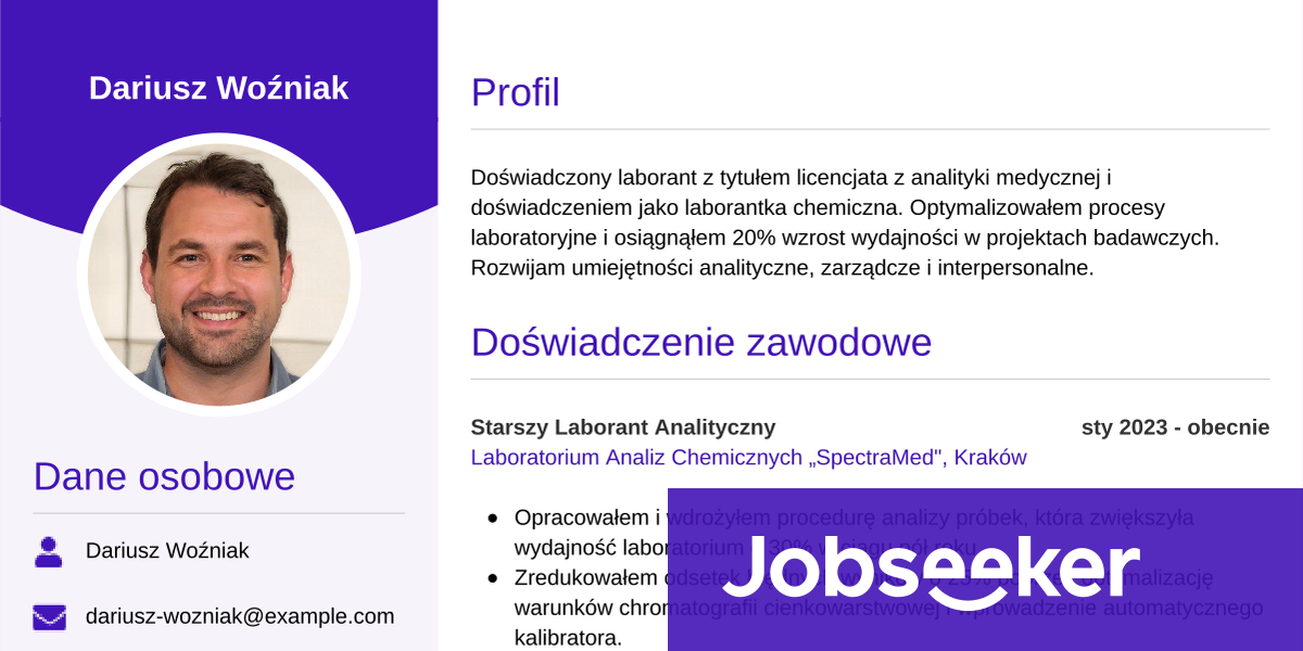 Wzór CV laboranta | Jobseeker