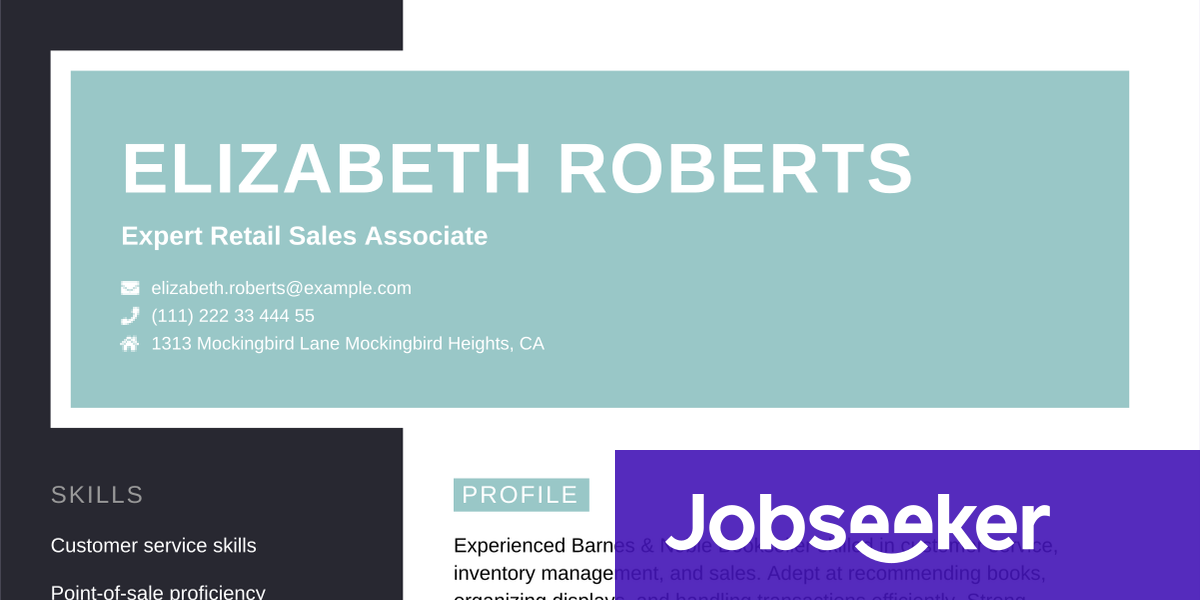Barnes And Noble Resume Example | Jobseeker