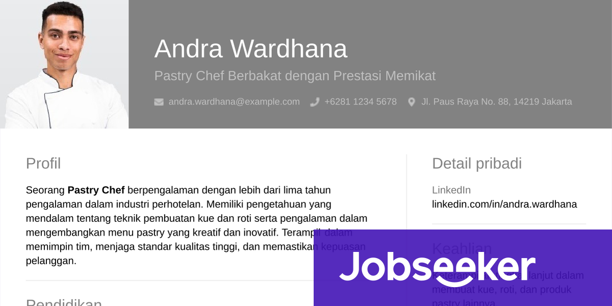 Contoh CV Koki | Jobseeker
