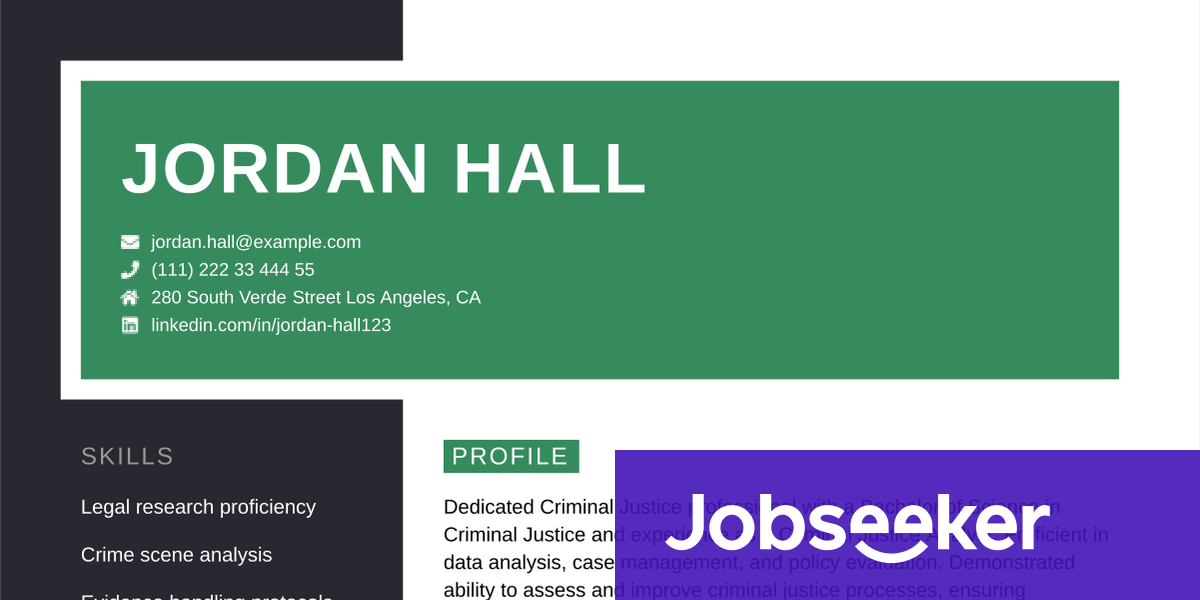 Criminal Justice Resume Writing Guide & Tips | Jobseeker