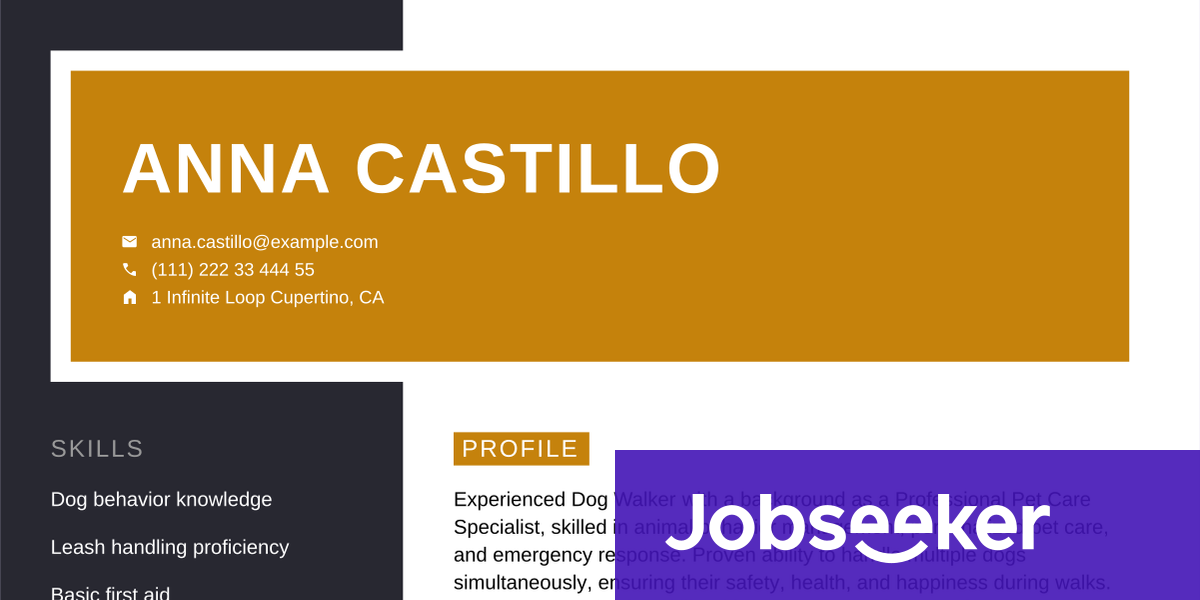 Dog Walker Resume Example & Writing Guide | Jobseeker