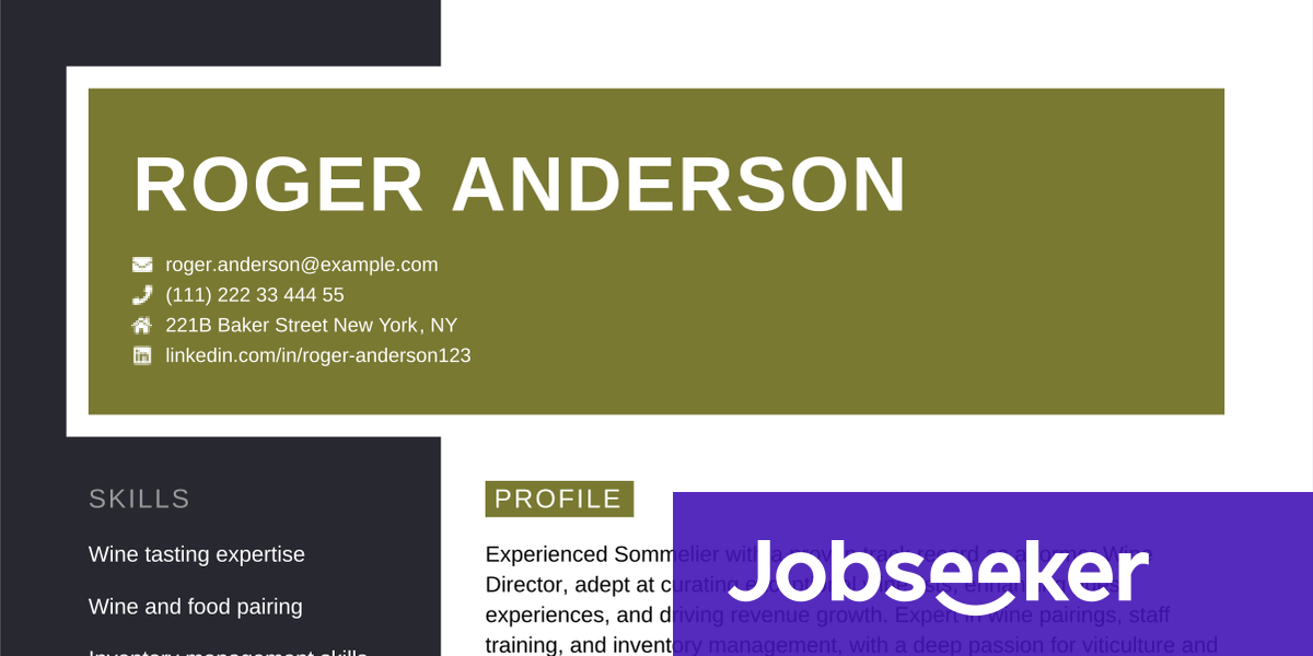 Sommelier Resume Writing Guide & Tips | Jobseeker