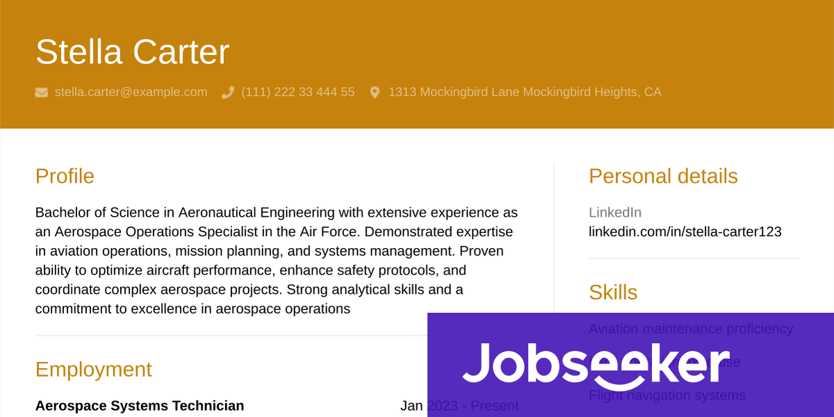 Air Force Resume Example | Jobseeker