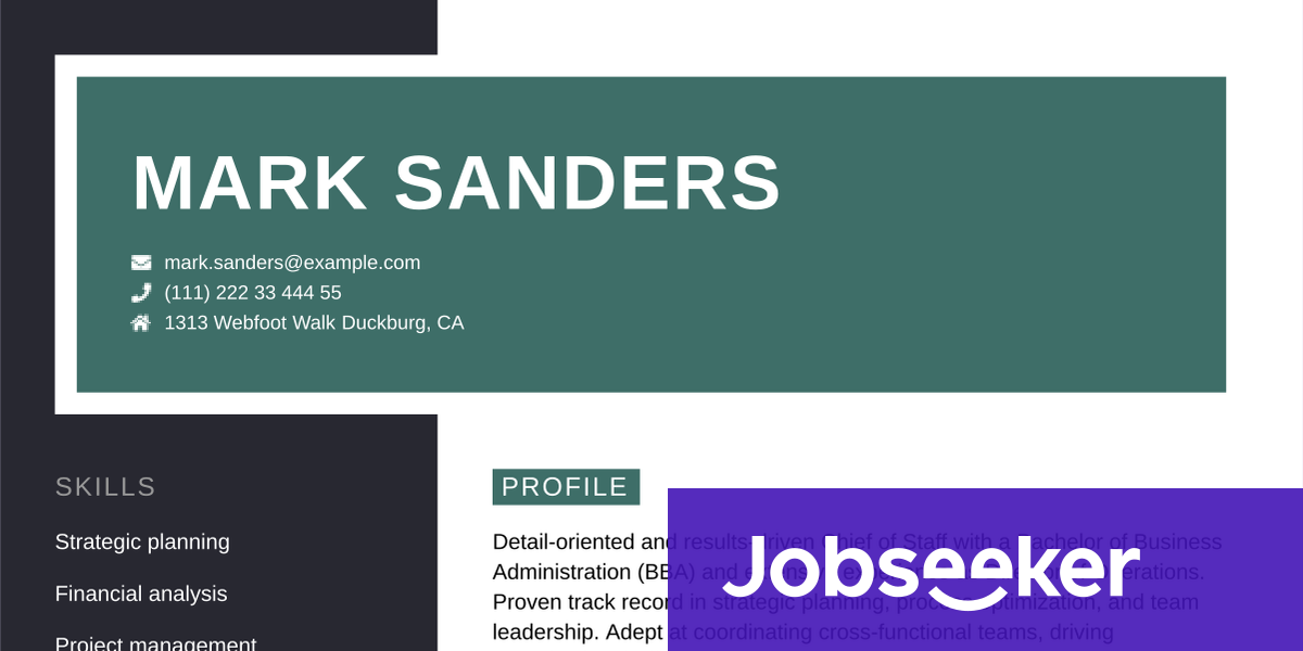 Chief Of Staff Resume Example & Writing Guide | Jobseeker