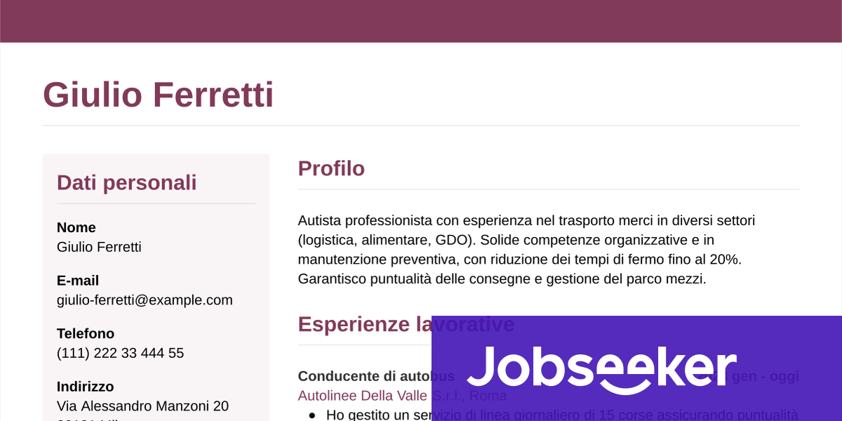 Curriculum da autista esempio e consigli | Jobseeker