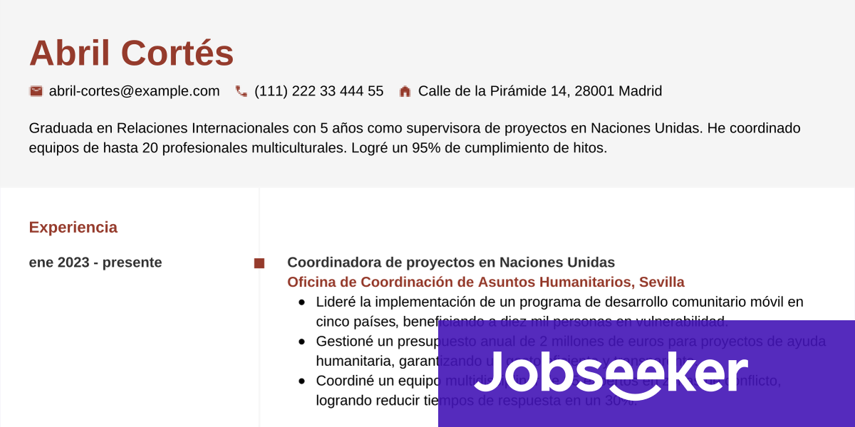 Currículum de supervisor ejemplo y consejos | Jobseeker