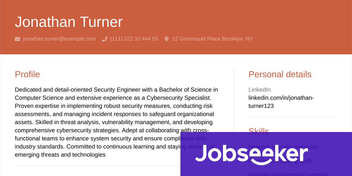 Security Engineer Resume Writing Guide & Tips | Jobseeker
