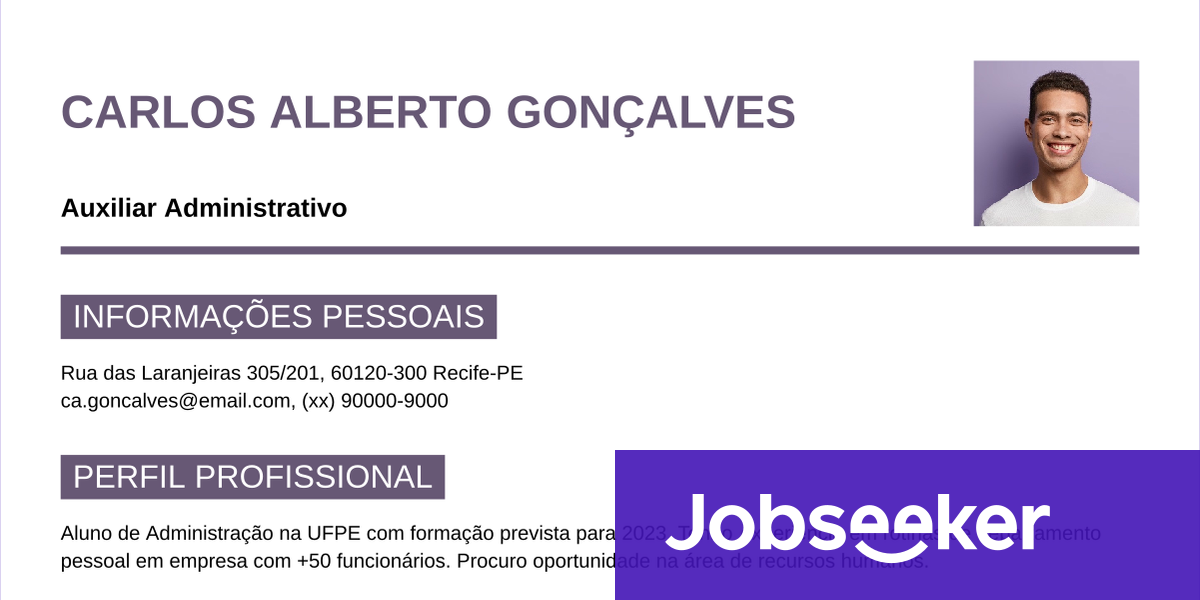 Exemplo de currículo de auxiliar administrativo | Jobseeker Exemplo de currículo de auxiliar administrativo | Jobseeker