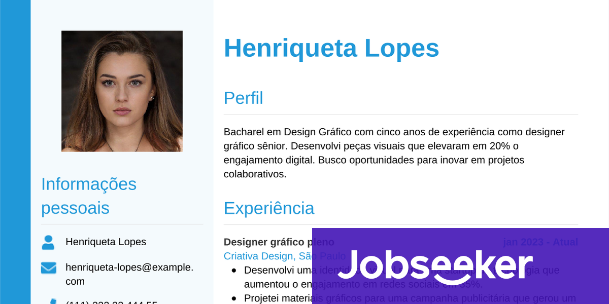 Currículo para designer gráfico: guia e exemplos | Jobseeker