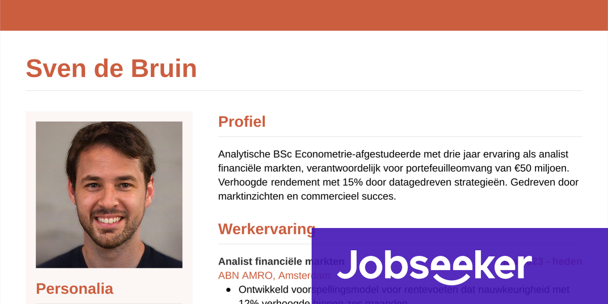 CV Goldman Sachs-medewerker voorbeeld & tips (2026) | Jobseeker