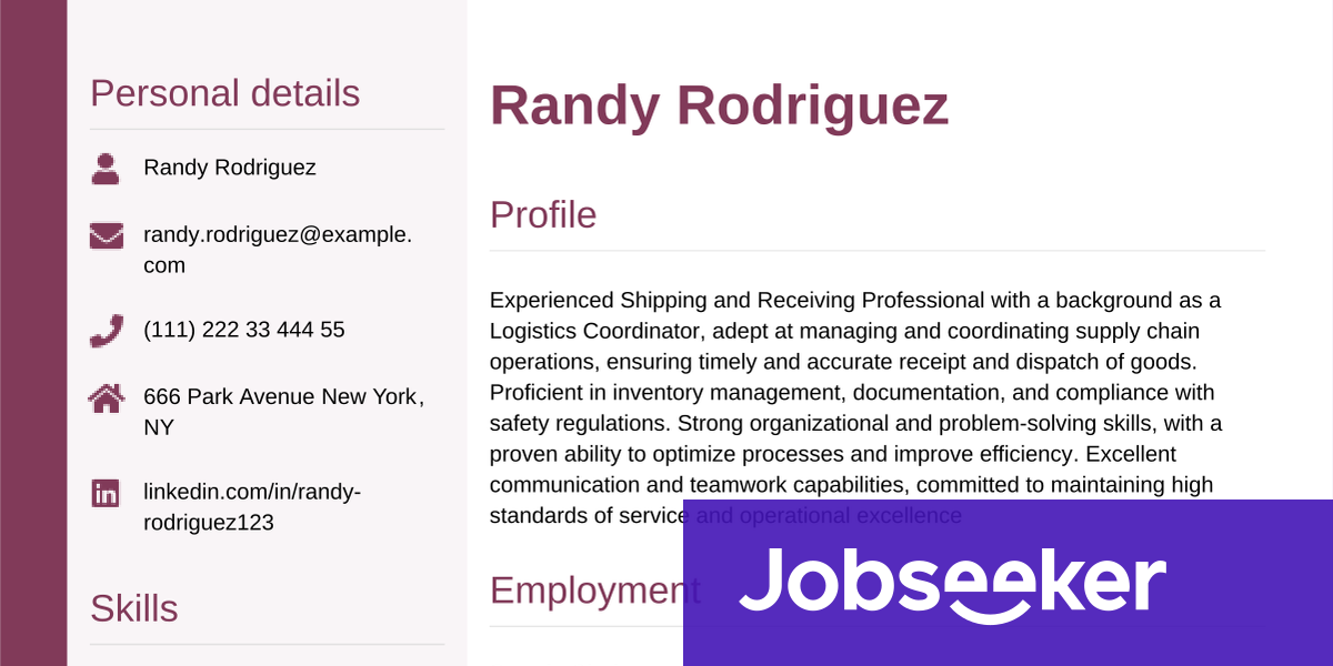 Shipping And Receiving Resume Writing Guide & Tips | Jobseeker