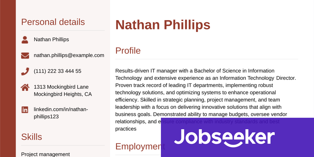 IT Manager Resume Writing Guide & Tips | Jobseeker