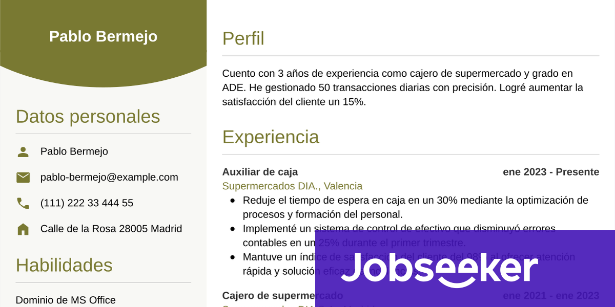 Currículum para Lidl ejemplo y consejos | Jobseeker