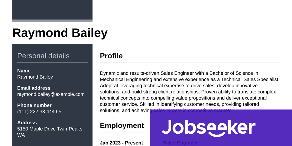 Sales Engineer Resume Example & Writing Guide | Jobseeker