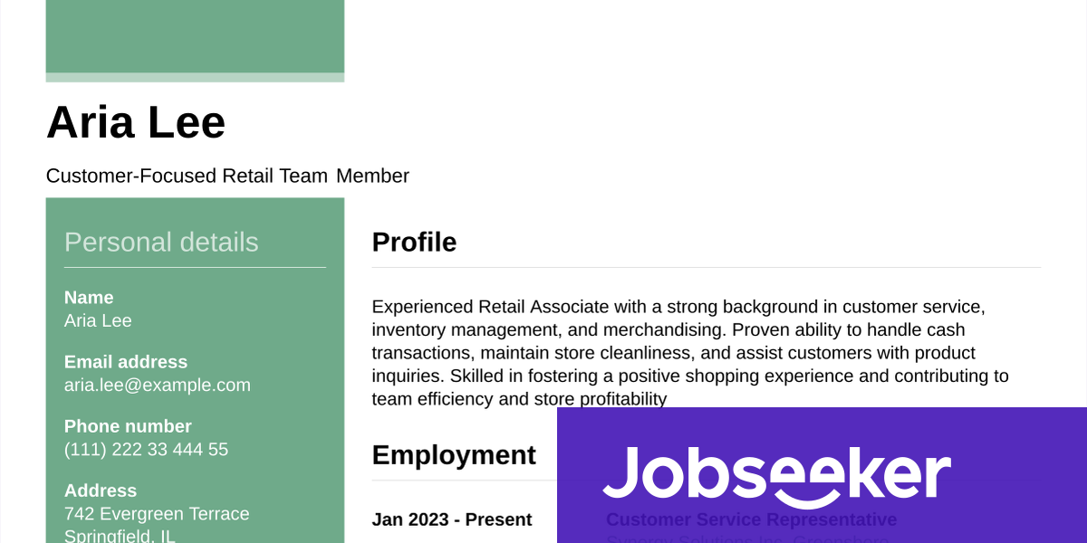 Trader Joe's Resume Example | Jobseeker