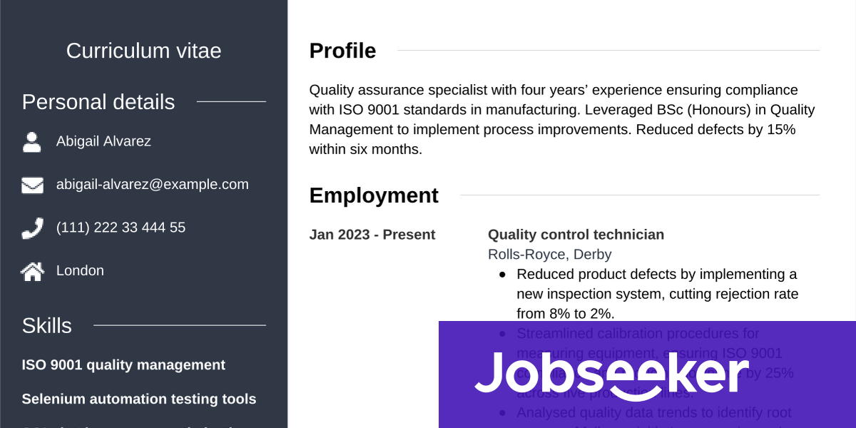 Quality Assurance CV Writing Guide & Tips | Jobseeker