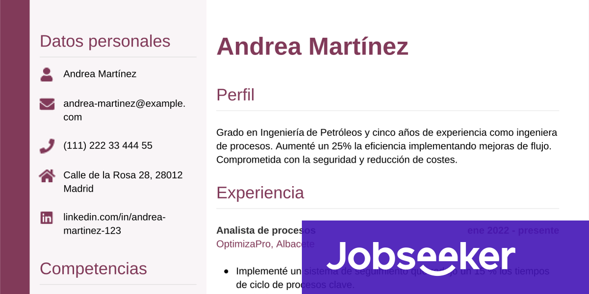Currículum para Shell ejemplo y consejos | Jobseeker