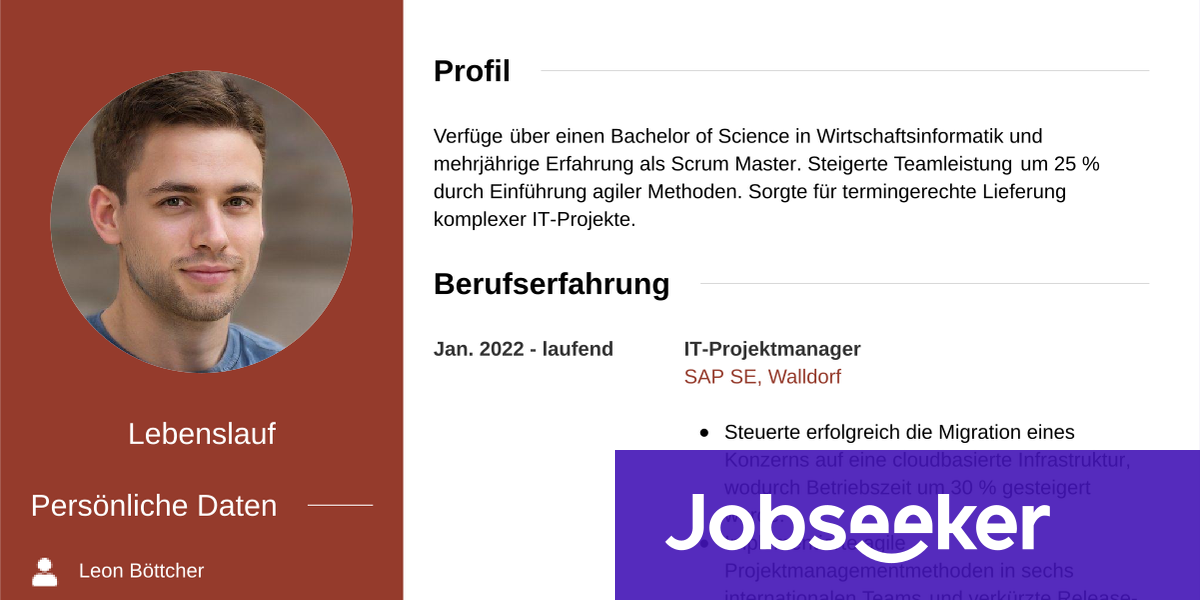 Lebenslauf als Scrum Master Muster & Vorlage | Jobseeker