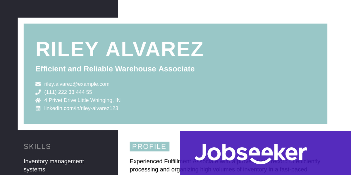 Amazon Warehouse Resume Example | Jobseeker