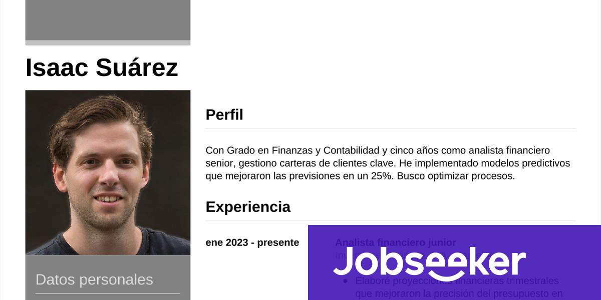 Currículum de analista financiero ejemplo y consejos | Jobseeker